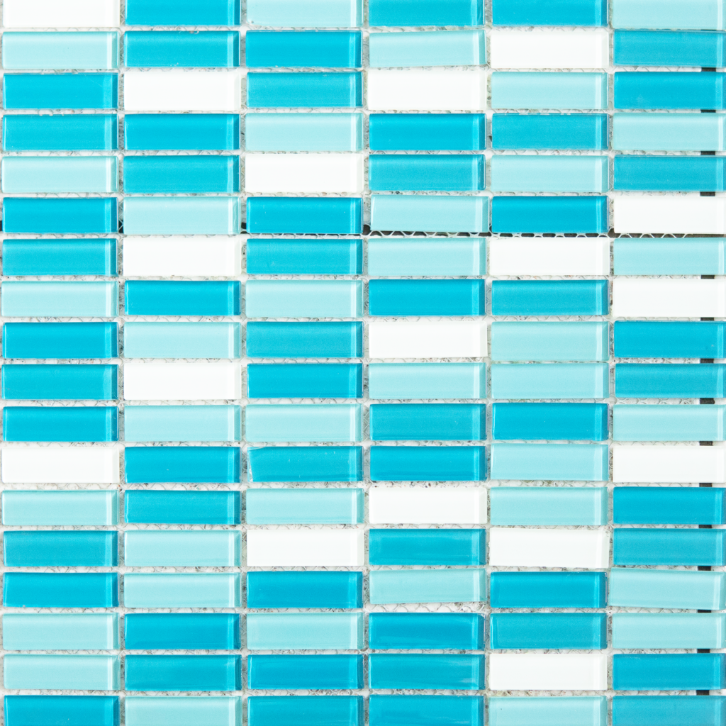 MOSAICO CRISTAL BTFF BARRAS BRICK MIX TURQUEZA 2 15x58, 30X30 - Orsil ...