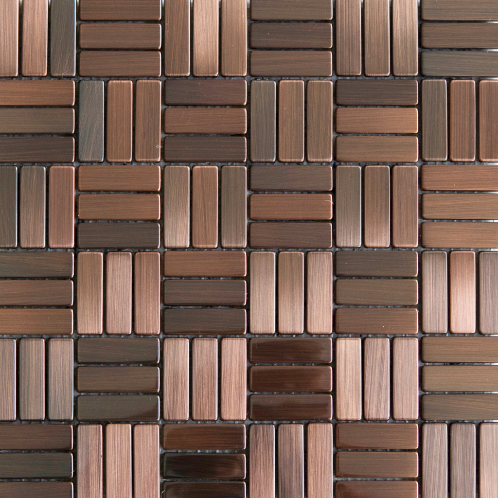 MOSAICO BRASS METAL RECTANGULAR 1.5X4.8X30X30 - Orsil Arquitendencias